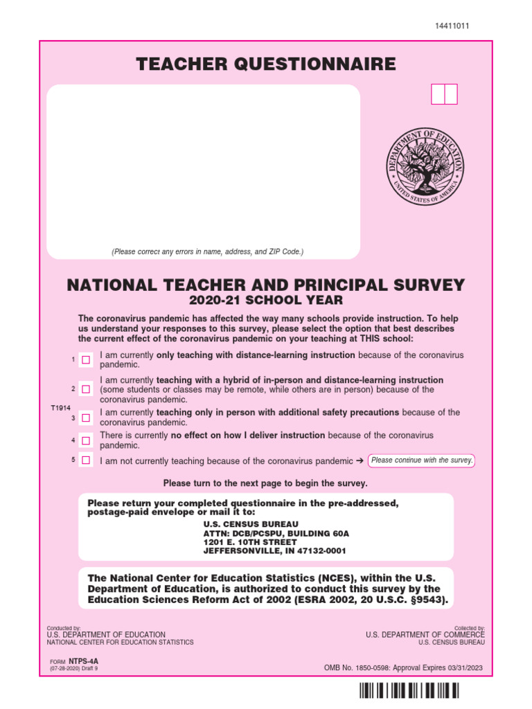 Teacher Questionnaire | PDF | English Studies | Academic Degree