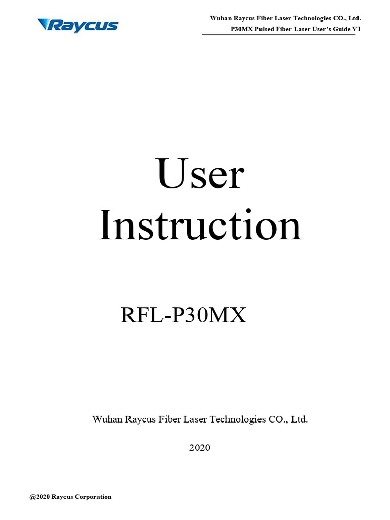 Raycus P30MX Fiber Laser User Guide | PDF | Laser | Optical Fiber
