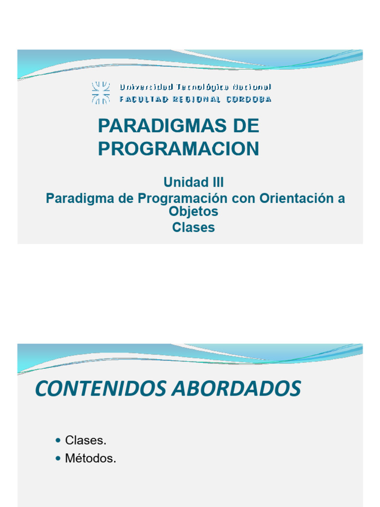 PPR-U3-3-Clases | PDF | Método (programación de computadora) | Objeto (informática)