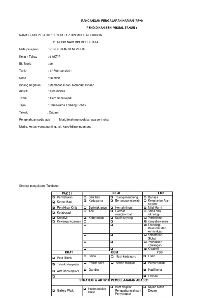 RPH - Pengajaran Mikro&Makro - G3.5 - FAIZ - NAIM | PDF