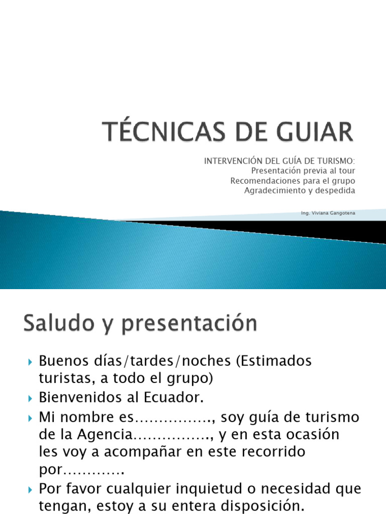 Presentacintcnicas - Ejemplo de La Metodologia Del Guiado | PDF | Viajes y turismo