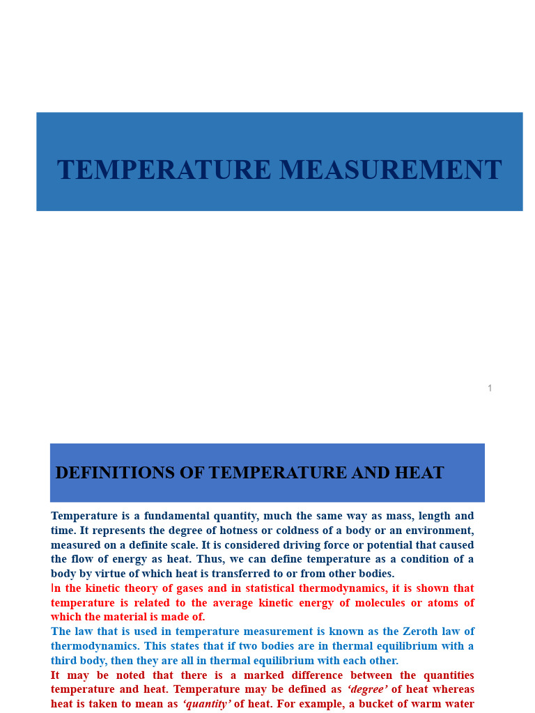 Temperature Measurement | PDF | Heat | Thermocouple