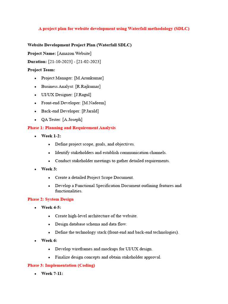 Waterfall SDLC | PDF | Web Development | Computing