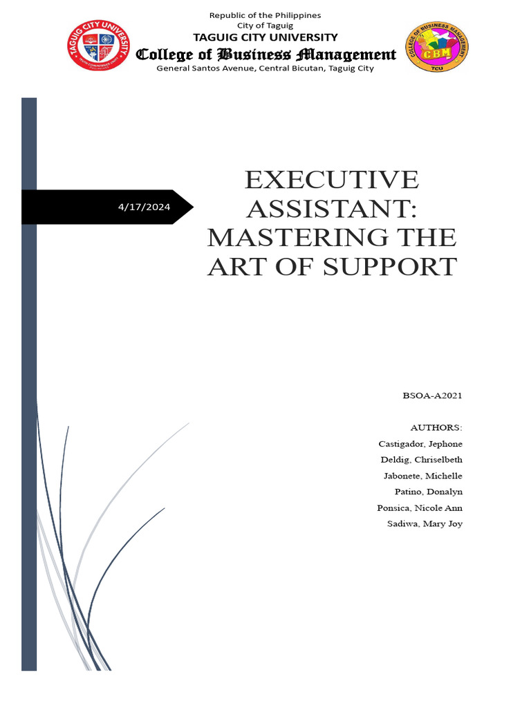 Ponsica Et. Al - The Executive Assistant - Mastering The Art of Support - MONOGRAPH W ABSTRACT ...