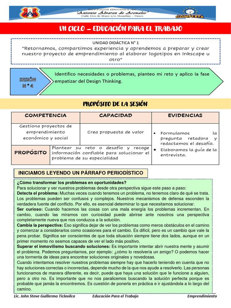 FICHA 4 RETO Y FASE EMPATIZAR DT | PDF | Iniciativa empresarial | Inteligencia artificial