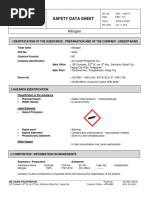 Nitrogen Gas Safety Data Sheet | PDF | Safety | Chemistry