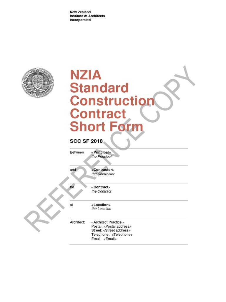 NZIA SCC SF 2018 Schedules - Reference | PDF | Insurance | Liability ...