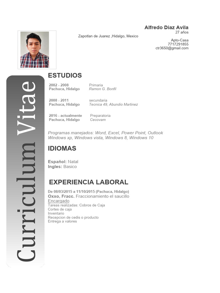 Curriculum Vitae 24 | PDF | Microsoft Windows | Software de Microsoft