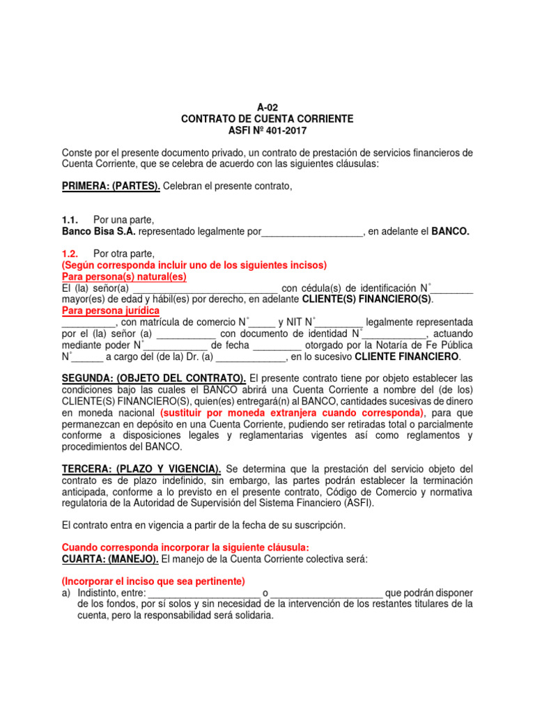 Contrato de Cuenta Corriente Prodem | PDF | Bancos | Tarjeta de débito