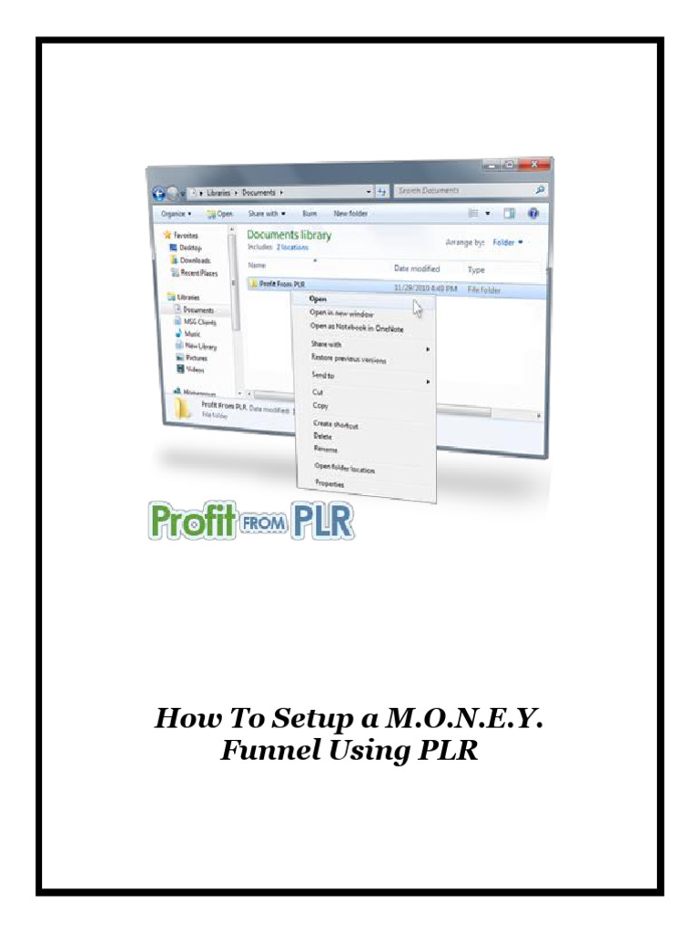 setup-money-funnel-using-plr | PDF | Search Engine Optimization | Educational Technology