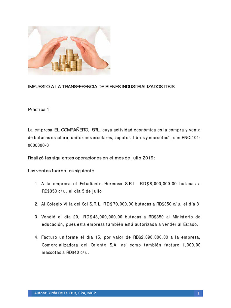 Cálculo del ITBIS para Empresa SRL | PDF | Economias