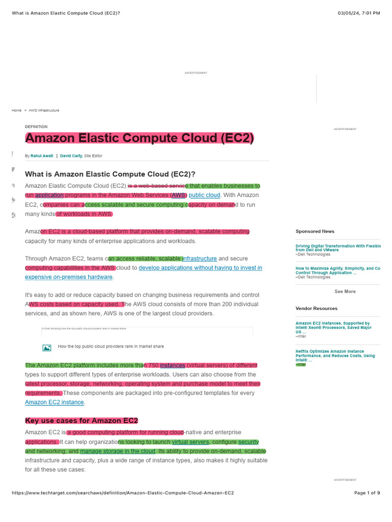 What Is Amazon Elastic Compute Cloud (EC2) ? | PDF | Cloud Computing | Amazon Web Services