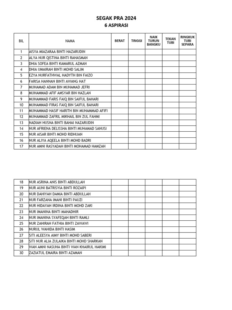 Segak Pra 2024 Aspirasi dan Bijak | PDF