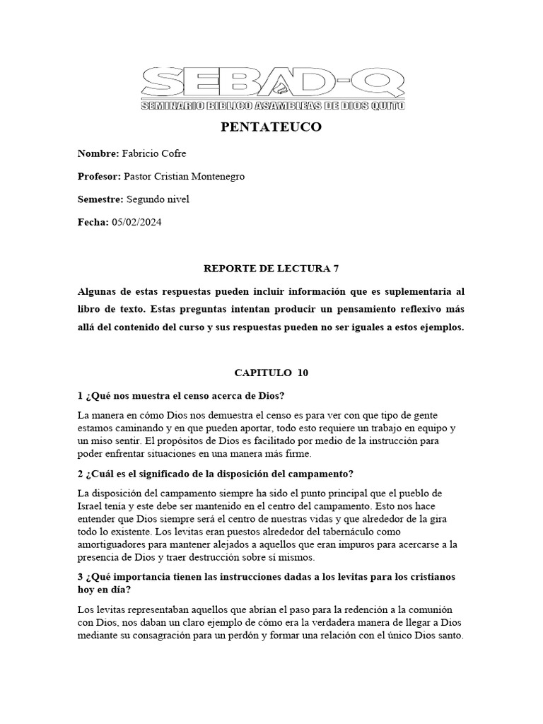Reporte 7 | PDF | Moisés | Dios