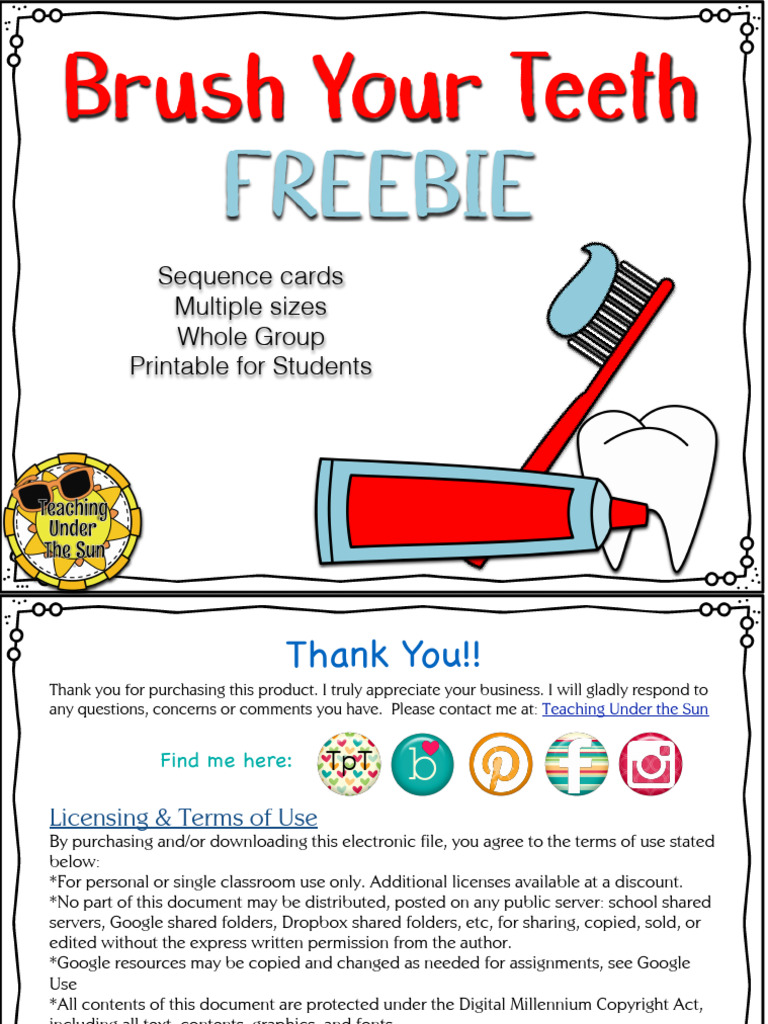 Brush Your Teeth: Freebie | PDF | Computing