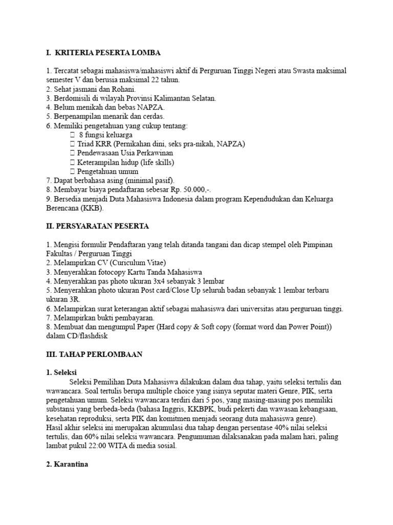 Contoh Juklak Juknis Duta Kampus | PDF