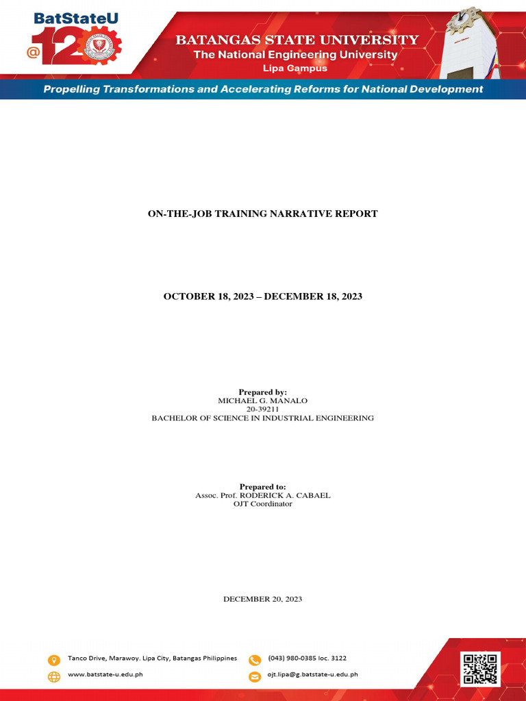 OJT Narrative Report 2 | PDF | Audit | Internal Audit