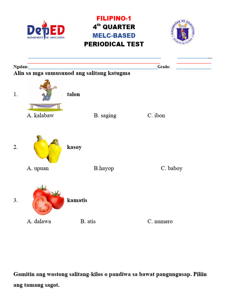 Filipino Periodical Test | PDF