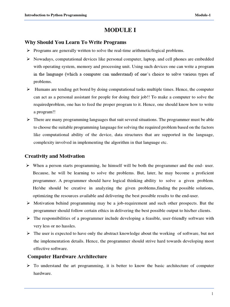 Module I | PDF | Variable (Computer Science) | Computer Data Storage