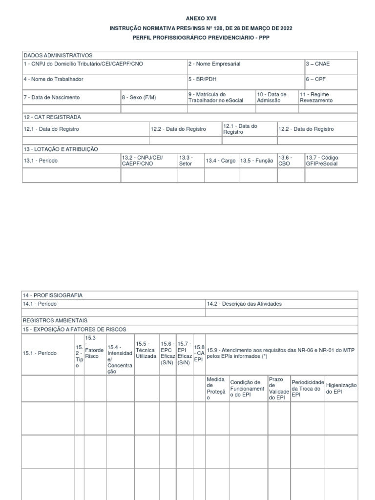 NOVO PPP-Modelo | PDF | Tempo