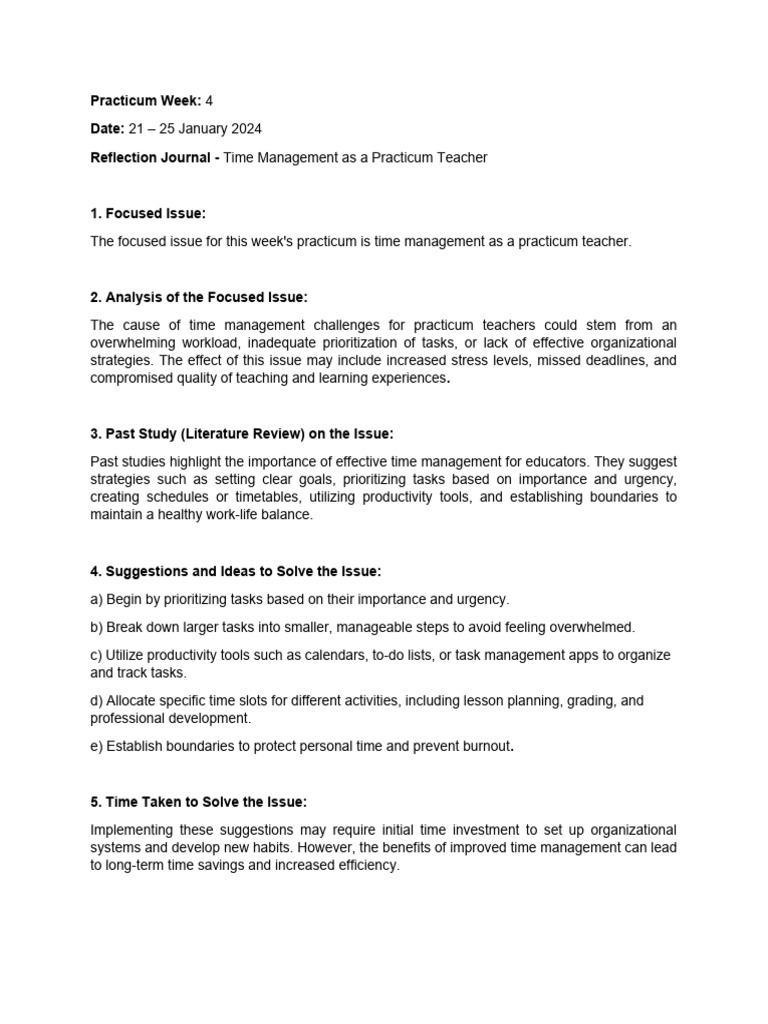 W4 Done | PDF | Time Management | Professional Skills