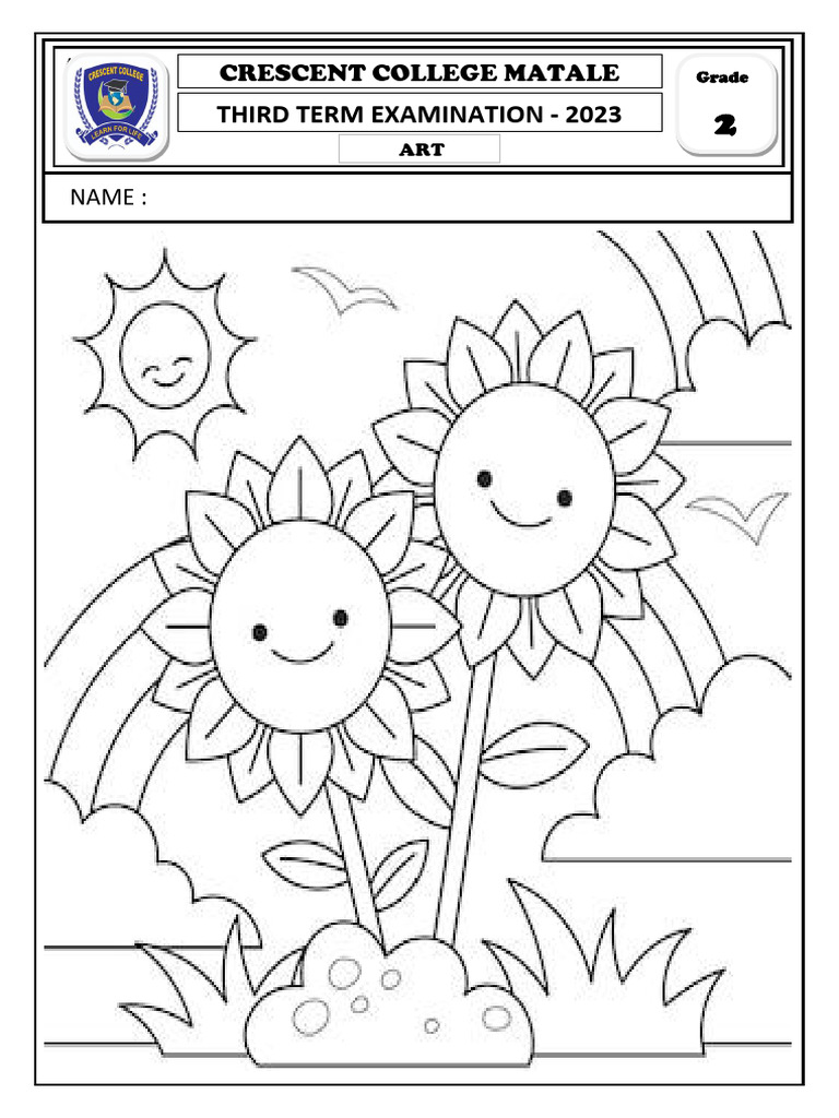 Art Grade 2 - 3RD Term Exam 2023 | PDF