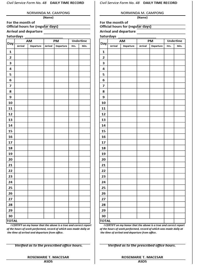 Form 48 Dtr July 2021 | PDF