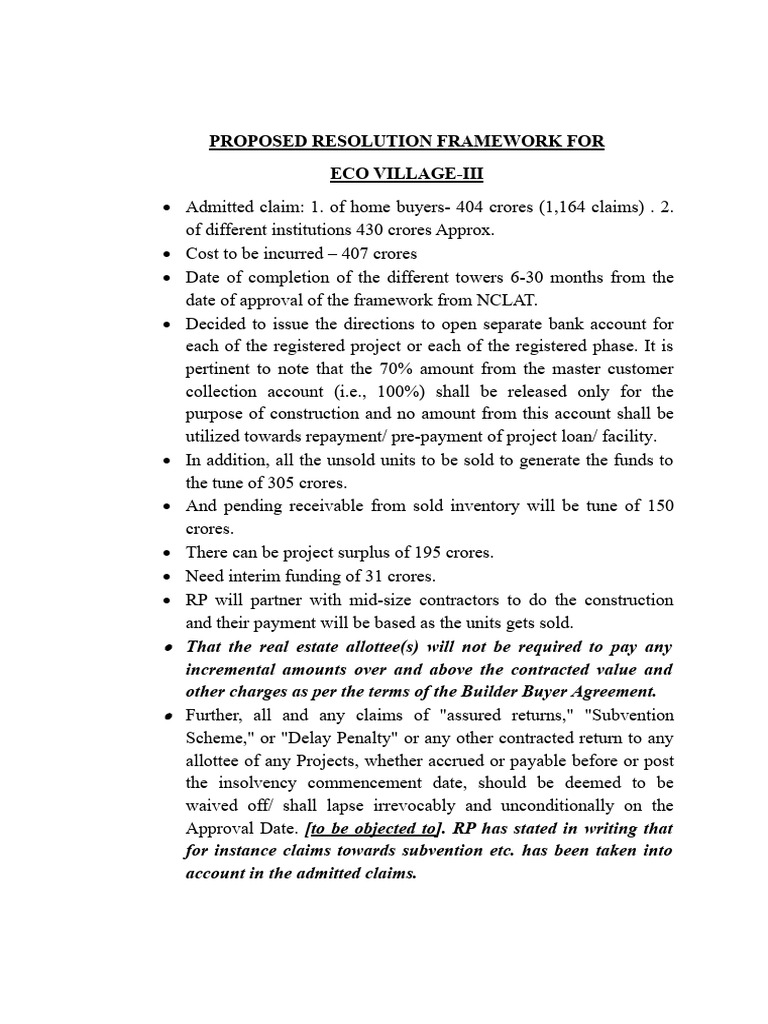 EV-III RESOLUTION FRAMEWORK | PDF | Loans | Business