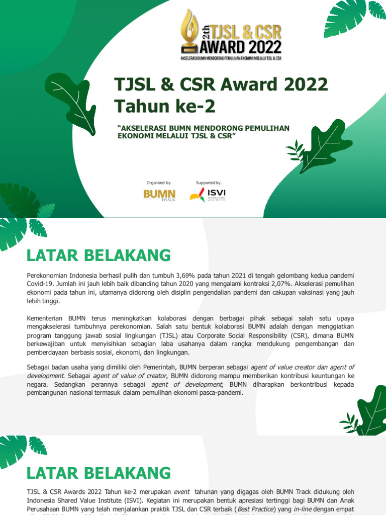 Presentasi 2th TJSL & CSR Award 2022 - 2 | PDF