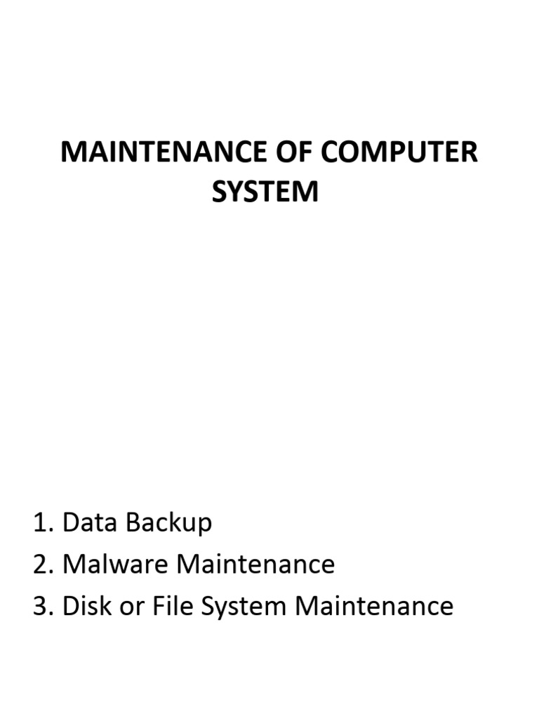 Essential Computer System Maintenance Guide | PDF | Malware | Computer ...