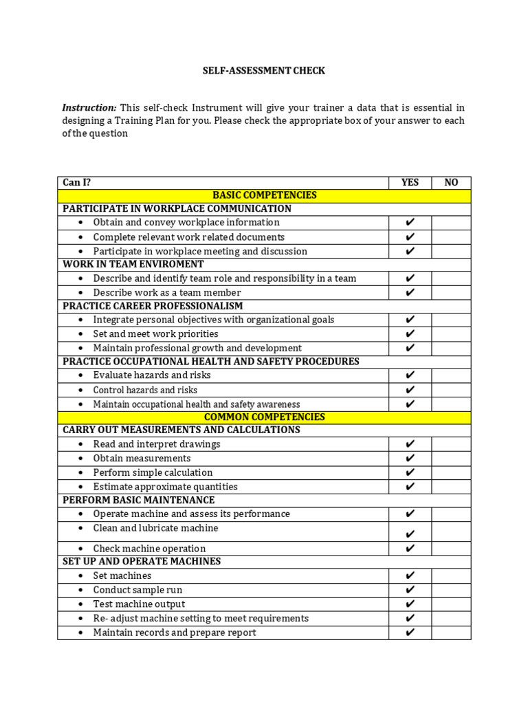Tailoring (Self Assessment) | Download Free PDF | Occupational Safety ...