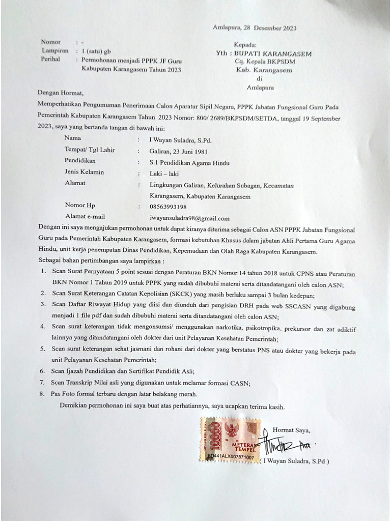 Scan Surat Lamaran | PDF