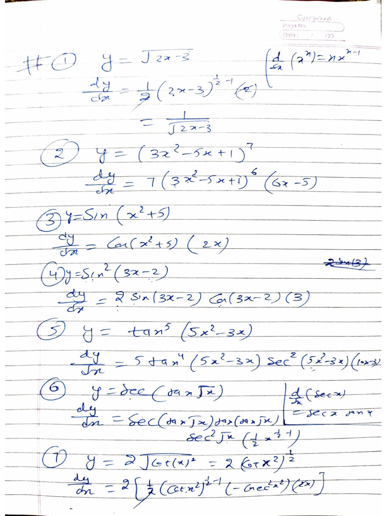 Derivatives - Chain Rule | PDF