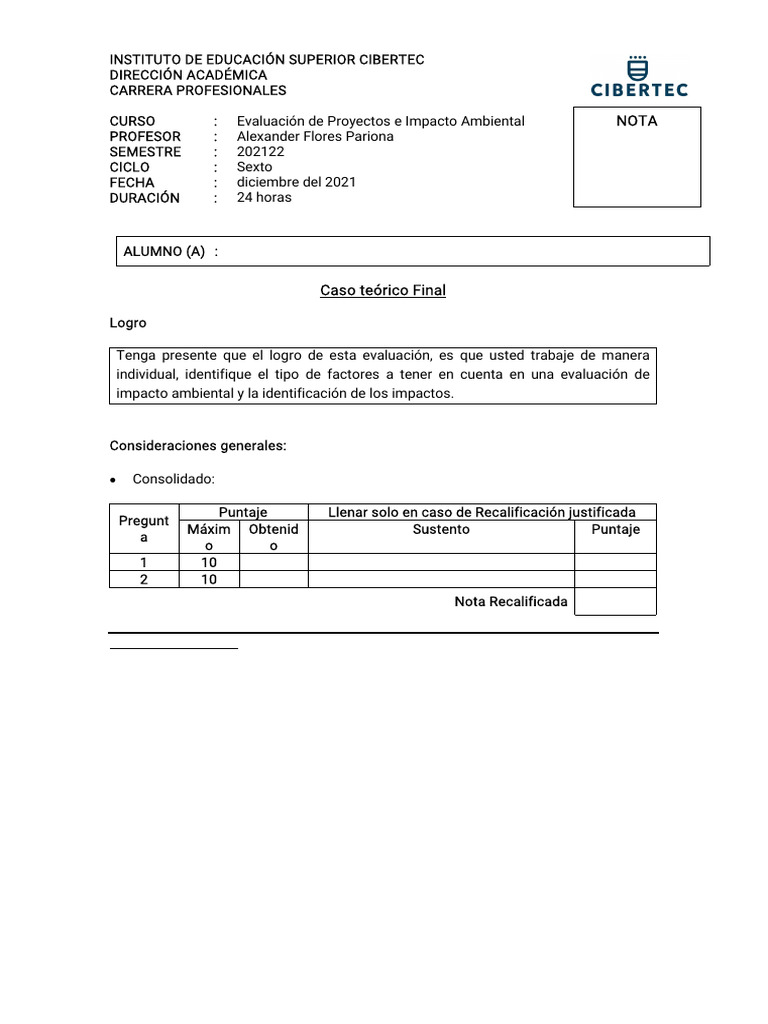 examen final de eia 2021 II | PDF