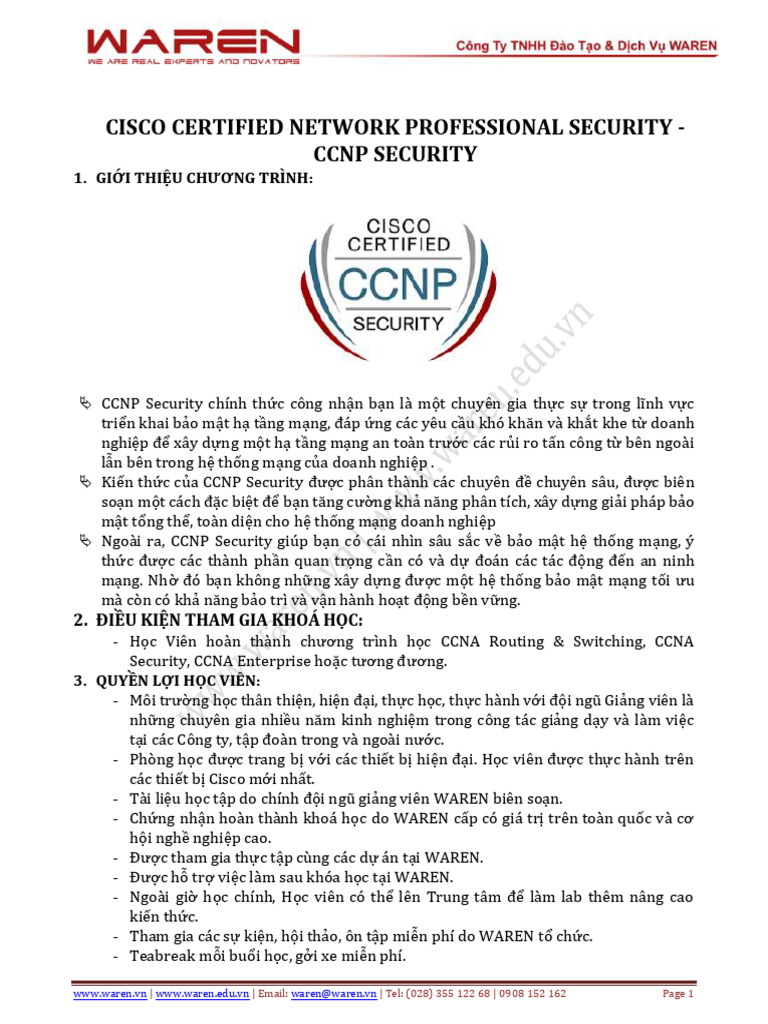 Waren Brochure CCNP Security SNCF (300 710) New | PDF
