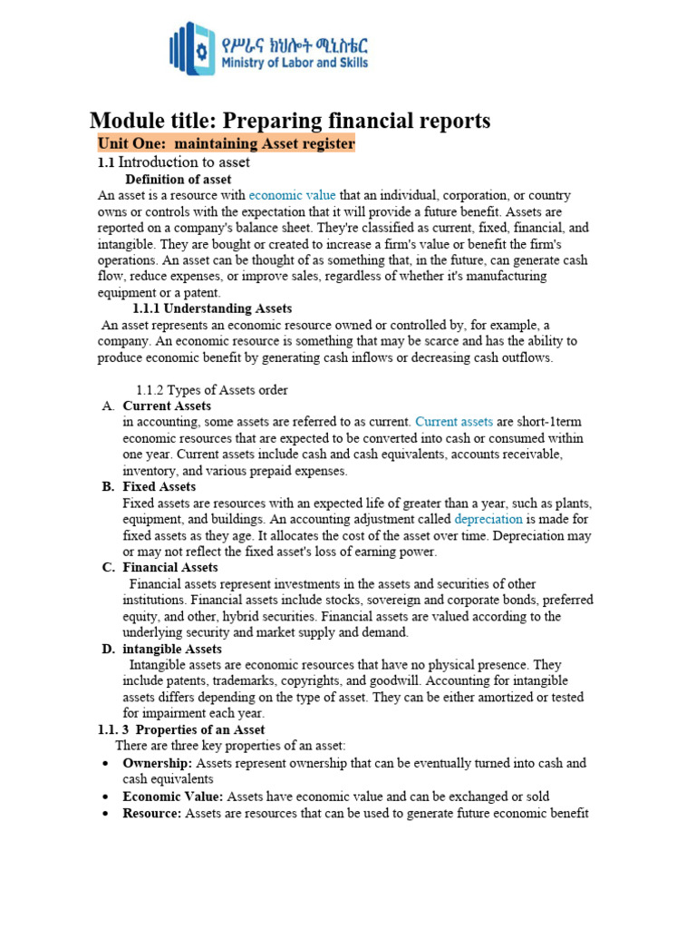 M09-Preparing Financial Reports | PDF | Depreciation | Book Value