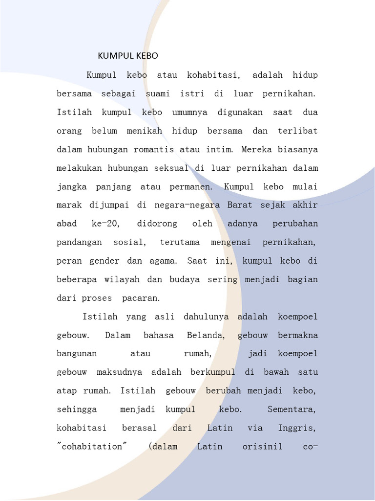 Pai Kumpul Kebo Menurut Islam | PDF | Ilmu Sosial