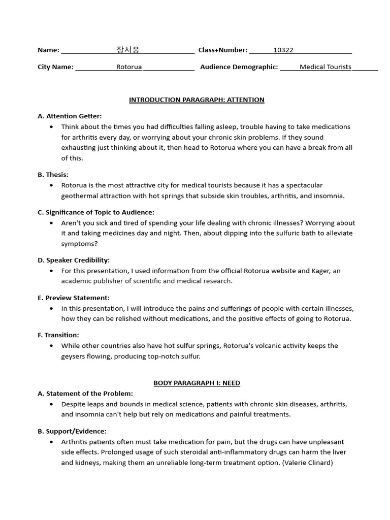 MMS Speech Outline Template Work Cited | PDF | Spa | Arthritis