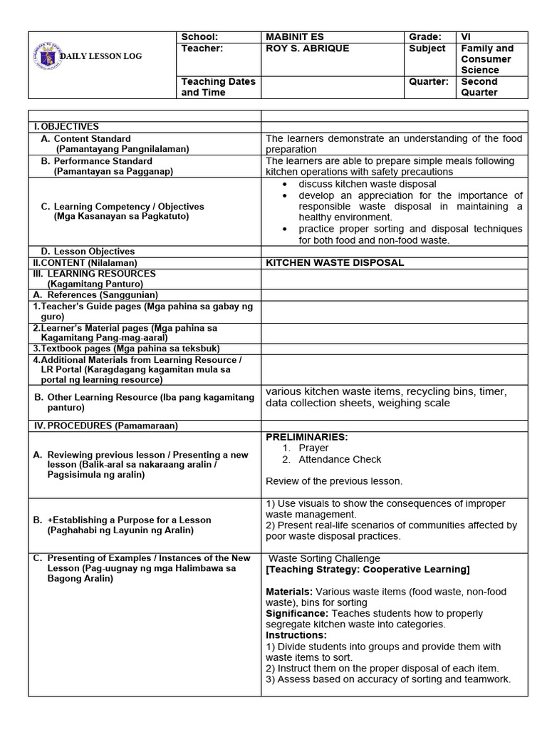 Dlp-Epp 6 | PDF | Waste | Waste Management