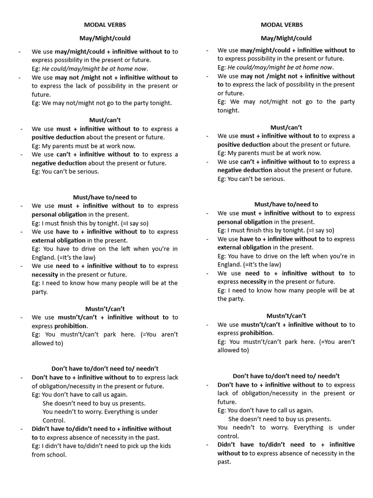 MODAL VERBS F4 | PDF | Semantics | Languages