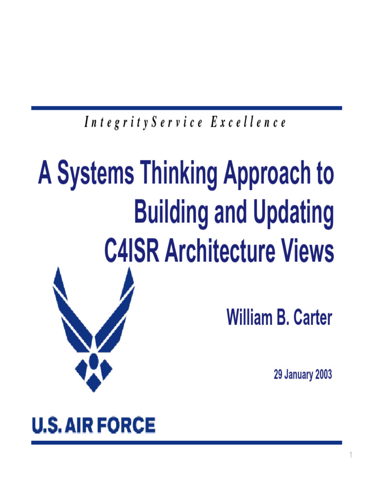 A Systems Thinking Approach To Building and Updating C4ISR Architecture Views | PDF | Computing ...