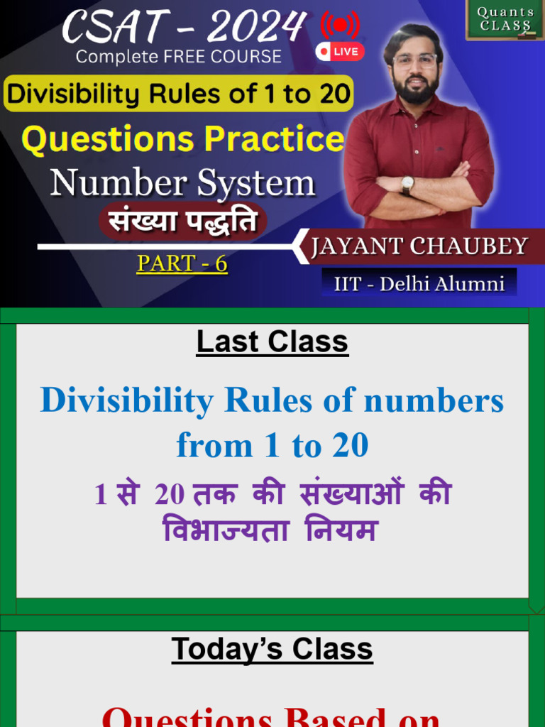 6 Questions Based On Divisibility Rules Pdf