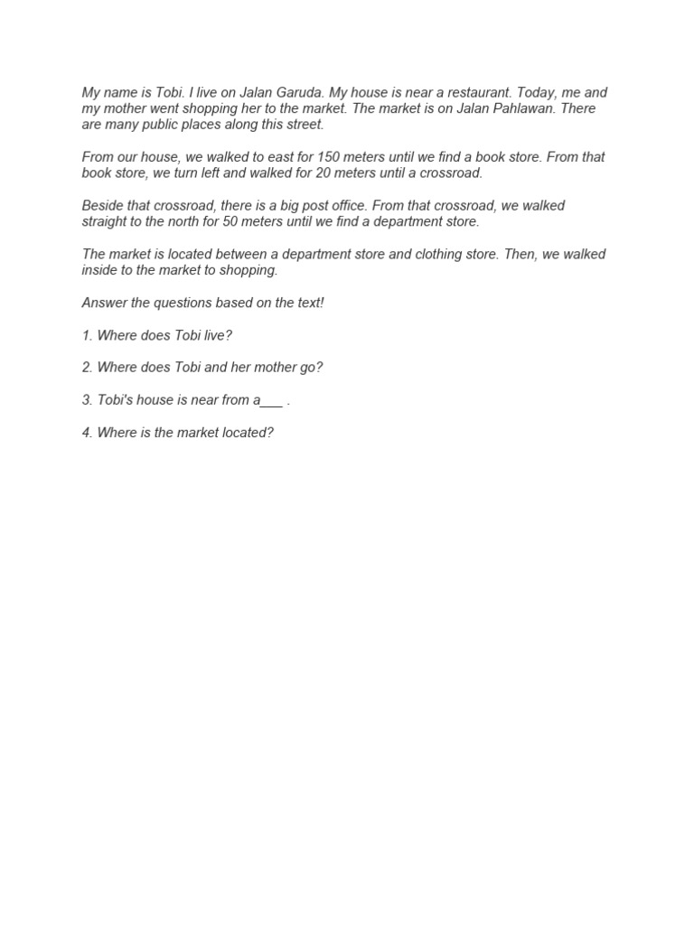 Contoh Soal Direction | PDF