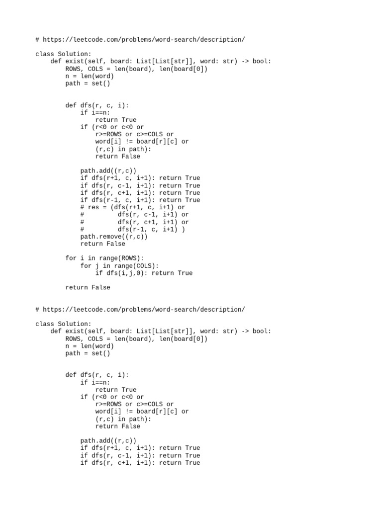 Word Search Problem Solution | PDF | Computer Programming