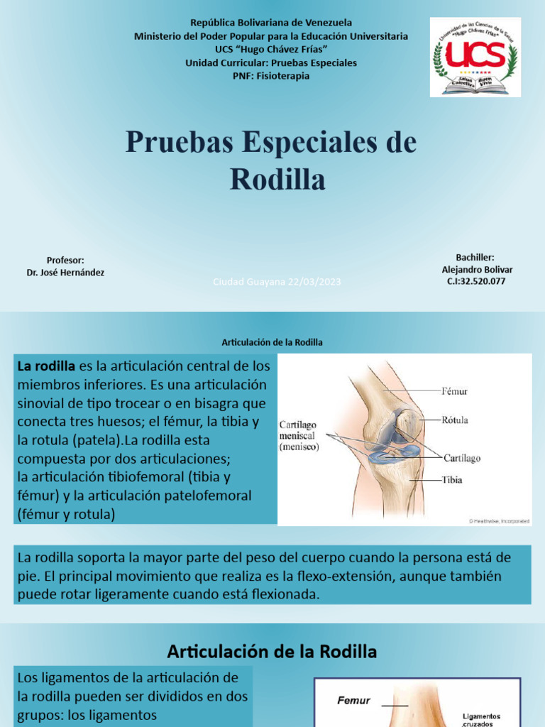 Pruebas Especiales de Rodilla | PDF | Rodilla | Sistema musculoesquelético