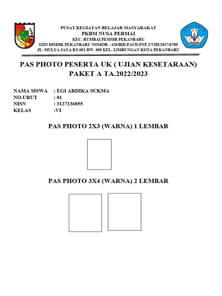 Cover Pas Photo Terbaru | PDF