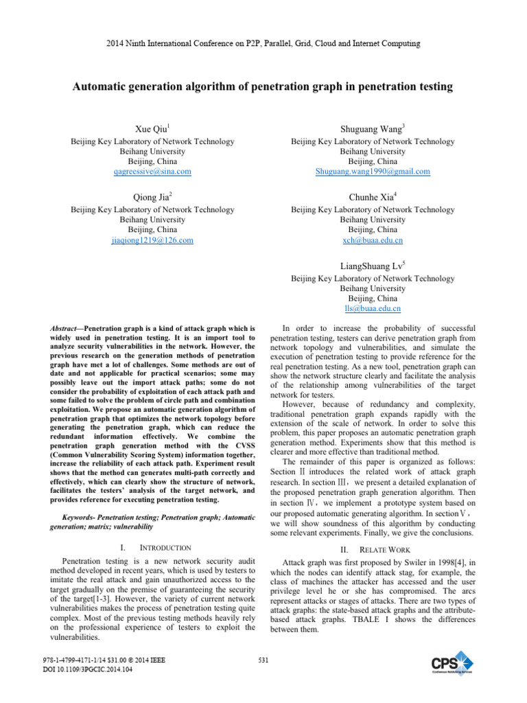 Automatic generation algorithm of penetration graph in penetration ...