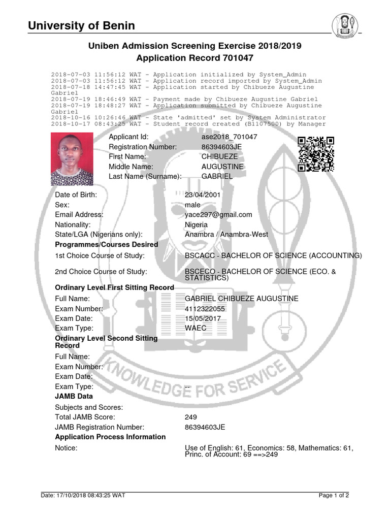 Application Slip | PDF | Qualifications | Educational Stages