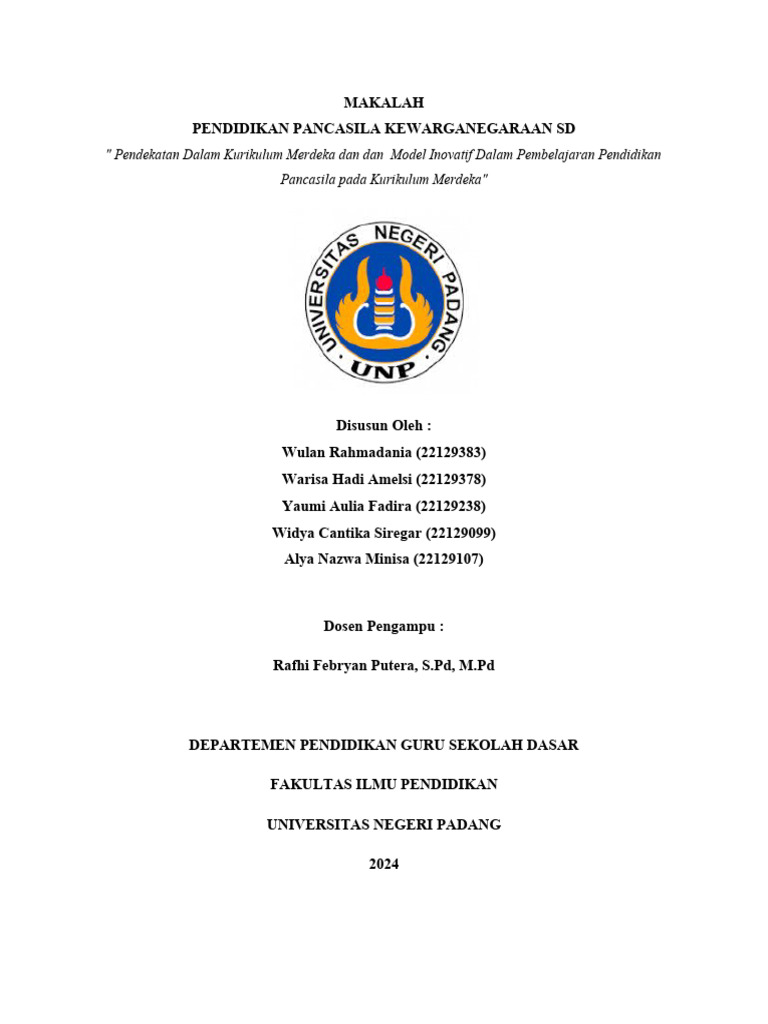 Makalah Kel 1 PPKN SD | PDF | Karier & Perkembangan