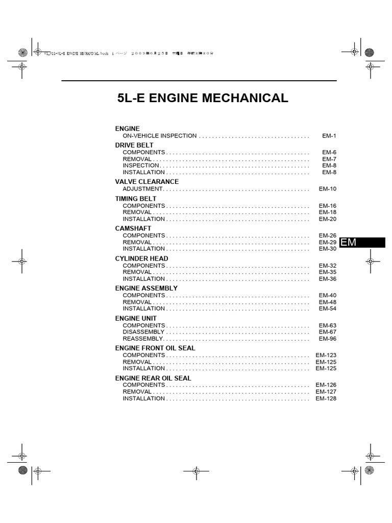 5l Engine Mechanical | PDF | Belt (Mechanical) | Mechanical Engineering